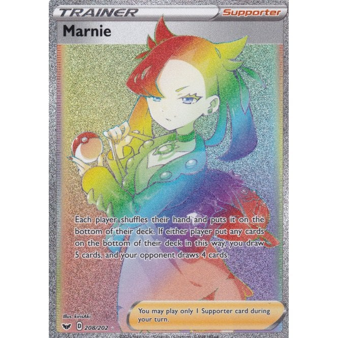 Pokemon Single Card Sword & Shield Base Set - 208/202 : Marnie | Chaos ...