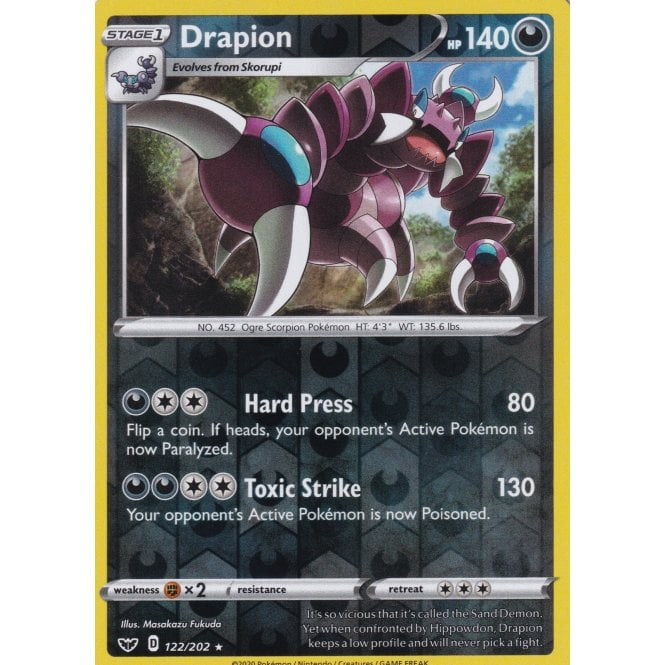 Pokemon Single Card Sword & Shield Base Set (Reverse Holo) - 122/202 ...