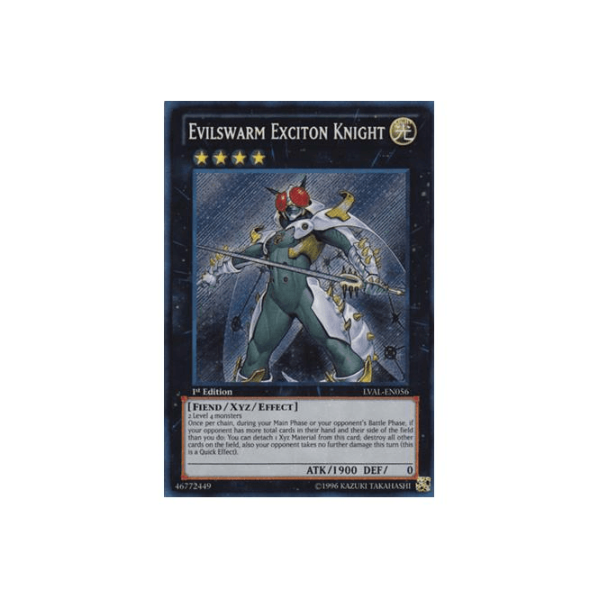 Yu-Gi-Oh! Card LVAL-EN056 Evilswarm Exciton Knight (Secret Rare ...