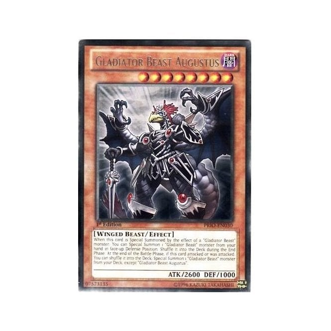 Yu-Gi-Oh! Card PRIO-EN030 Gladiator Beast Augustus (Rare) | Chaos Cards