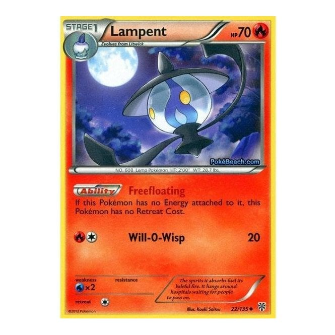 Pokemon Single Card B&W - PLASMA STORM - 022/135 : Lampent | Chaos Cards