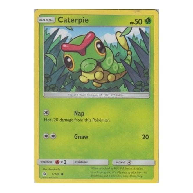 Pokemon Single Card SM - SUN & MOON BASE SET - 001/163 : Caterpie ...