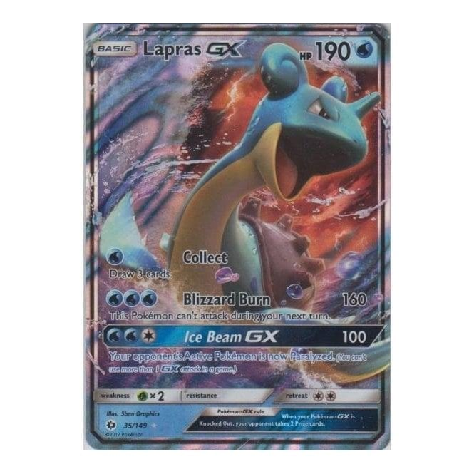 Pokemon Single Card SM - SUN & MOON BASE SET - 035/163 : Lapras GX ...