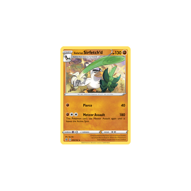 Galarian Sirfetch'd : SWORD AND SHIELD - REBEL CLASH 095/192 - Pokemon ...