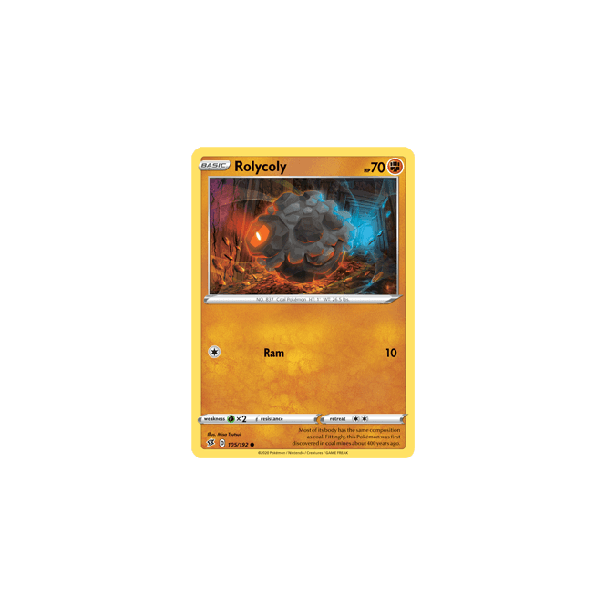 Rolycoly : SWORD AND SHIELD - REBEL CLASH 105/192 - Pokemon Single Card