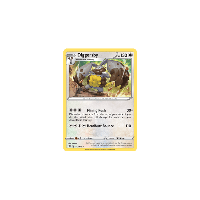Diggersby : SWORD AND SHIELD - REBEL CLASH 147/192 - Pokemon Single Card