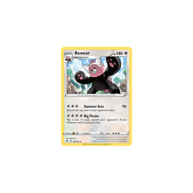 Bewear : SWORD AND SHIELD - REBEL CLASH 150/192 - Pokemon Single Card