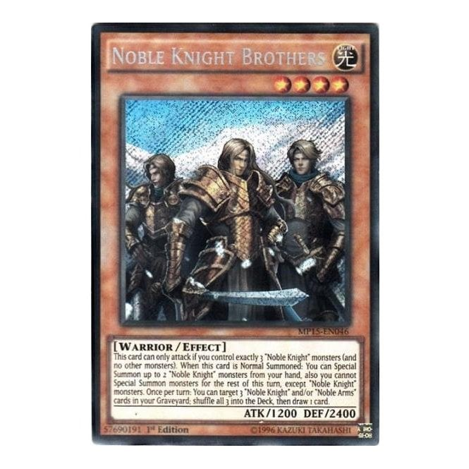 Yu-Gi-Oh! Card MP15-EN046 Noble Knight Brothers (Secret Rare) | Chaos Cards