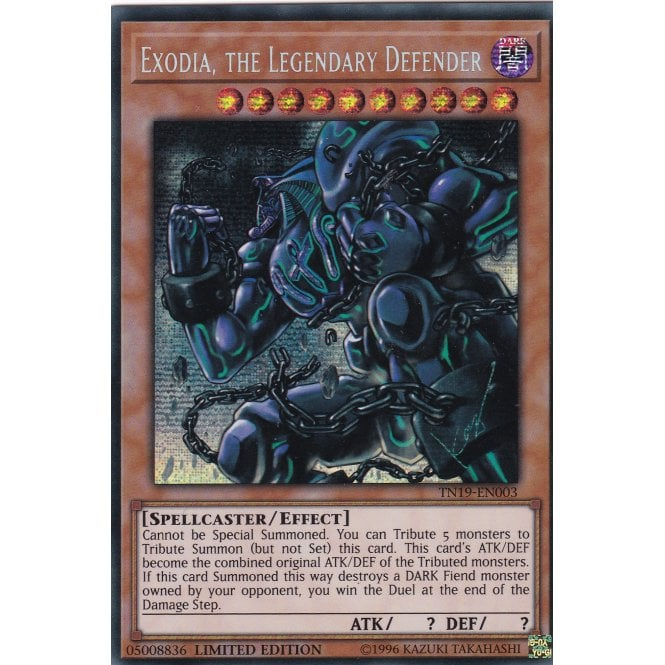 Yu-Gi-Oh! Card TN19-EN003 Exodia, the Legendary Defender (Prismatic ...
