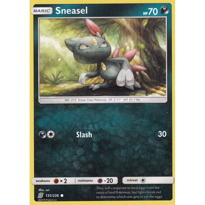 Pokemon Single Card Sun and Moon - Unified Minds - 131/236 : Sneasel ...