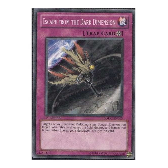 Yu-Gi-Oh! Card SDDC-EN040 Escape from the Dark Dimension (Common ...