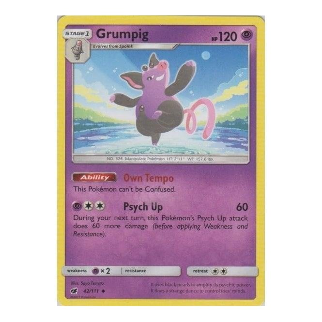 Pokemon Single Card SUN AND MOON - CRIMSON INVASION - 042/111 : Grumpig ...