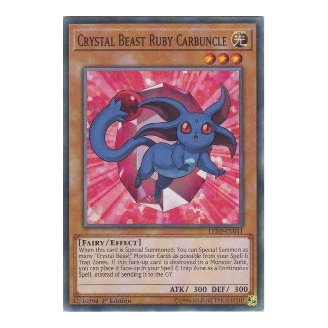 Yu-Gi-Oh! Card LED2-EN041 Crystal Beast Ruby Carbuncle (Common) | Chaos ...