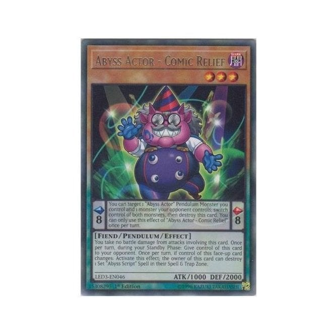 Yu-Gi-Oh! Card LED3-EN046 Abyss Actor - Comic Relief (Rare) | Chaos Cards