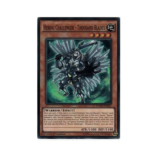 Yu-Gi-Oh! Card WSUP-EN017 Heroic Challenger - Thousand Blades (Super ...