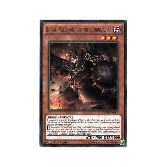 Yu-Gi-Oh! Card CROS-EN083 Barbar, Malebranche of the Burning Abyss (Rare) | Chaos Cards