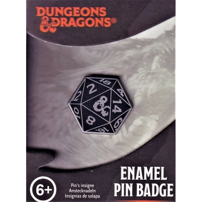 Dungeons & Dragons D20 Enamel Pin Badge | Chaos Cards