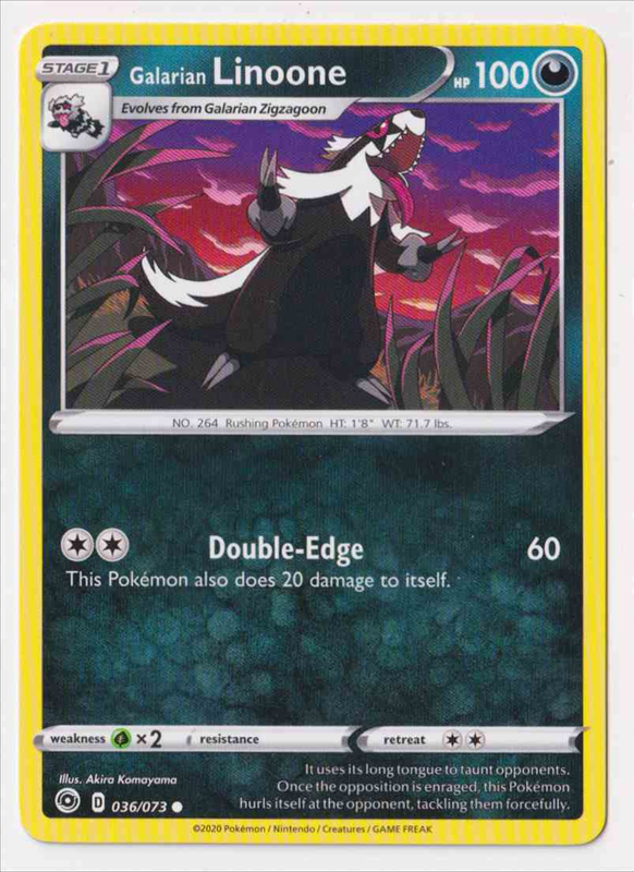 Galarian Linoone Sword And Shield Champions Path 36 073 Pokemon