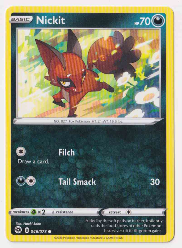 Nickit : SWORD AND SHIELD - CHAMPION'S PATH 46/073 - Pokemon Single Card