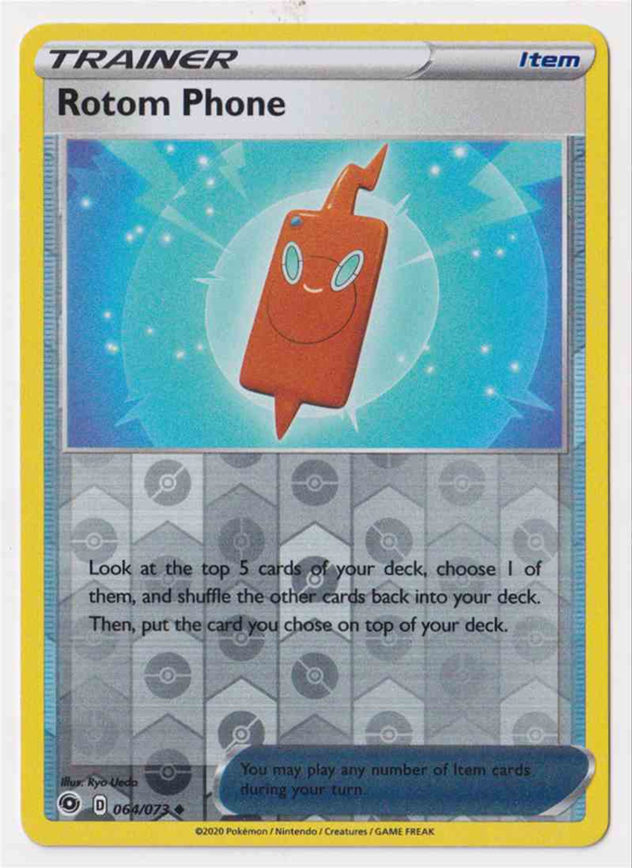 Rotom Phone (REVERSE HOLO) : SWORD AND SHIELD - CHAMPION'S PATH 64/073 - Pokemon Single Card
