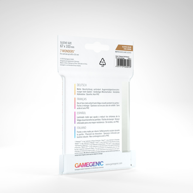 PVC-free Card Protection Ultimate Guard Prem Game Sleeves For 7 Wonders ...