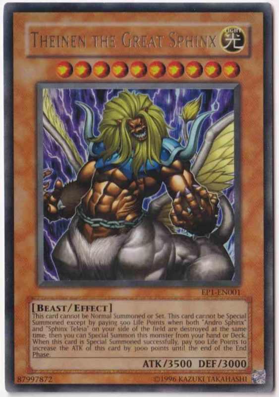 Yu-Gi-Oh! Card EP1-EN001 Theinen the Great Sphinx (Ultra Rare) | Chaos ...
