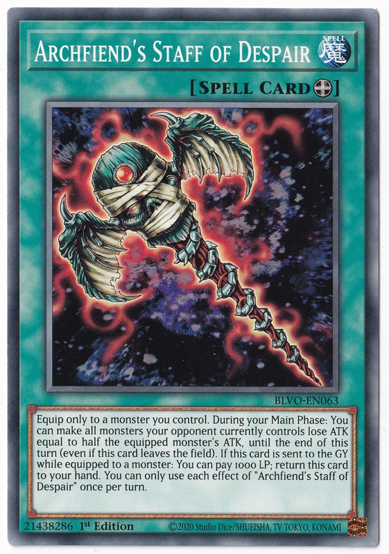 Archfiend's Staff of Despair (Common) - BLVO-EN063 - Yu-Gi-Oh! Single Card
