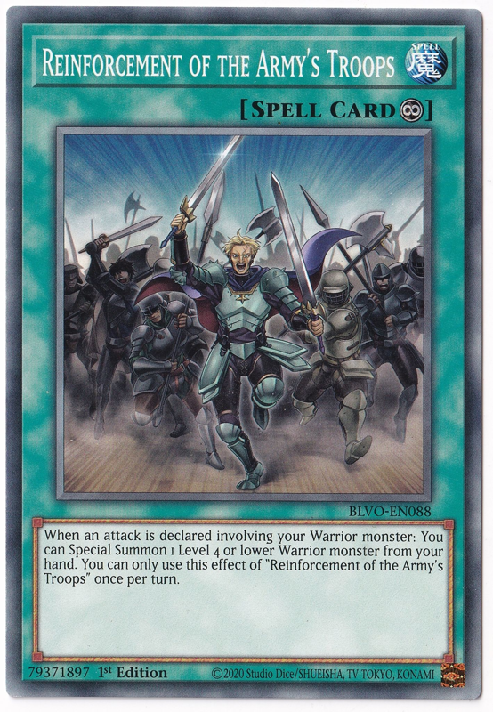 Reinforcement Of The Armys Troops Common Blvo En088 Yu Gi Oh
