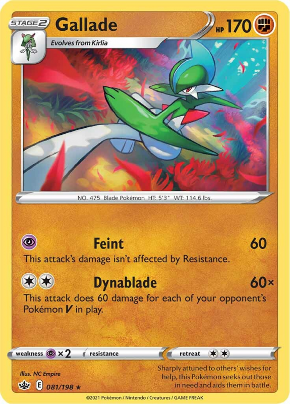 Gallade : SWORD AND SHIELD - CHILLING REIGN - 81/198 - Pokemon Single Card