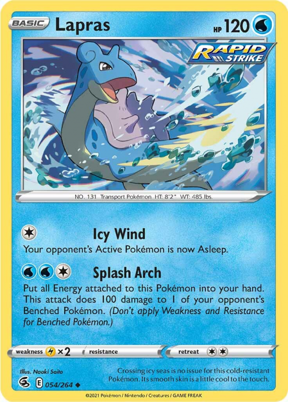Lapras : SWORD AND SHIELD - FUSION STRIKE 54/264 - Pokemon Single Card