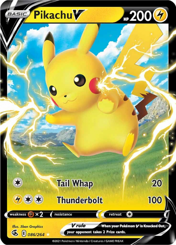 Pikachu V : SWORD AND SHIELD - FUSION STRIKE 86/264 - Pokemon Single Card