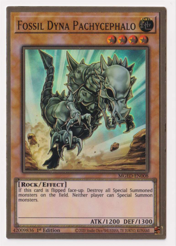 Fossil Dyna Pachycephalo Gold Rare Mged En008 Yu Gi Oh Single Card