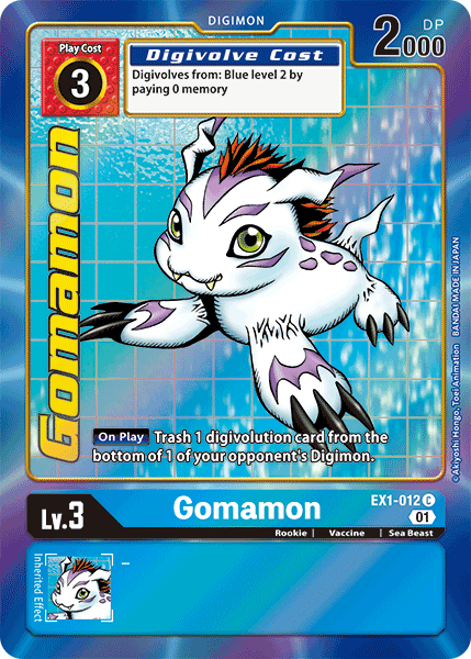 Gomamon (Alternative Art) : EX1-012 EX-01 CLASSIC COLLECTION - Digimon ...
