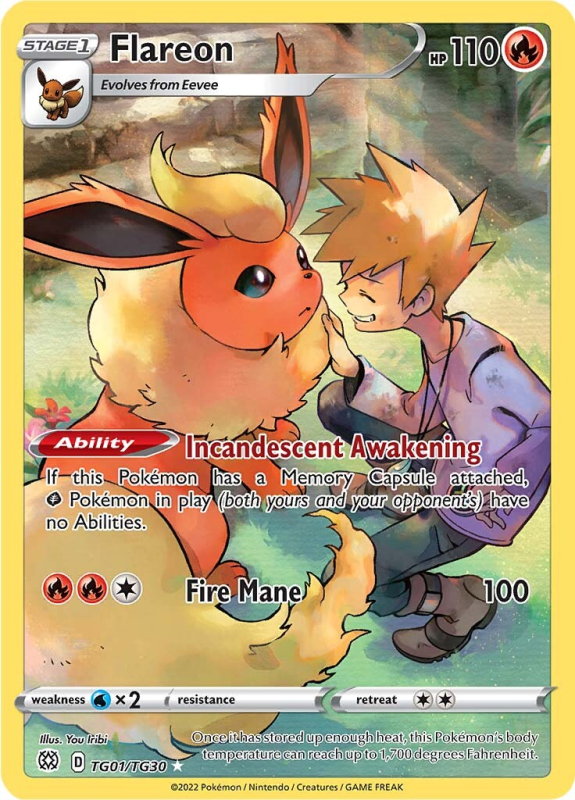 Flareon : SWORD AND SHIELD - BRILLIANT STARS TG01/TG30 - Pokemon Single Card