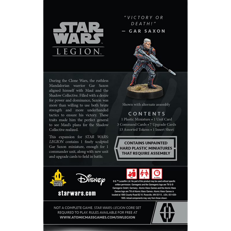 Star Wars Legion: Gar Saxon | Chaos Cards