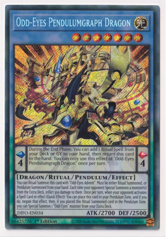 Odd-Eyes Pendulumgraph Dragon (Secret Rare) : DIFO-EN034 - Yu-Gi-Oh! Single Card