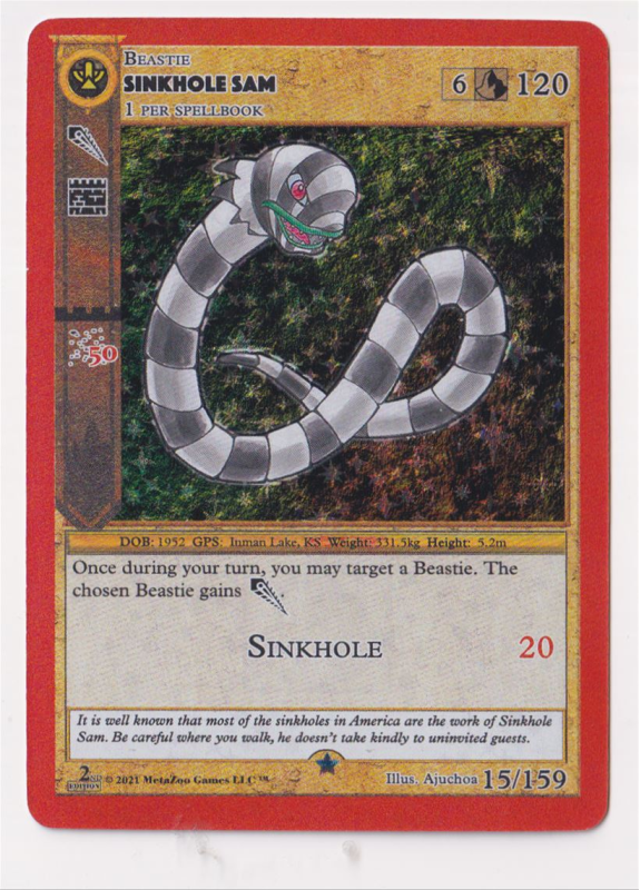 Sinkhole Sam (HOLO) : CRYPTID NATION 2ND EDITION 15/159 - MetaZoo ...