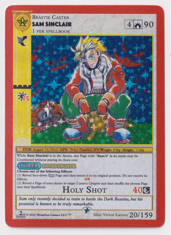 Sam Sinclair (HOLO) : CRYPTID NATION 2ND EDITION 20/159 - MetaZoo Single Card