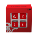 Ultra Pro Heavy Metal Red and White D6 Dice Set for Dungeons & Dragons