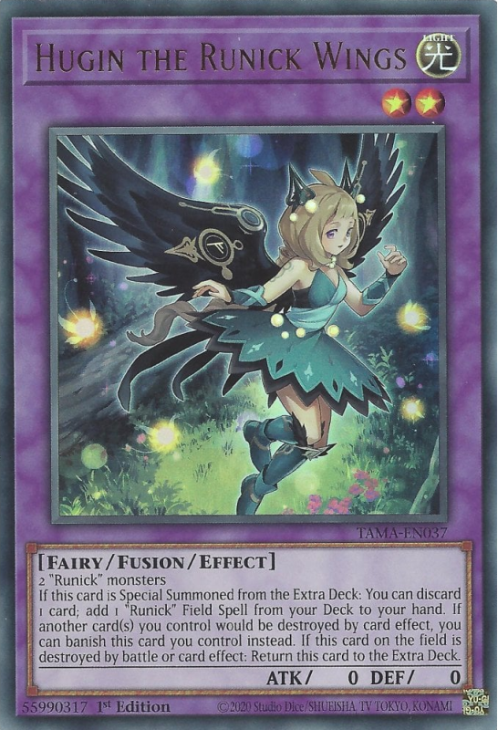 Hugin The Runick Wings Ultra Rare Tama En037 Yu Gi Oh Single Card