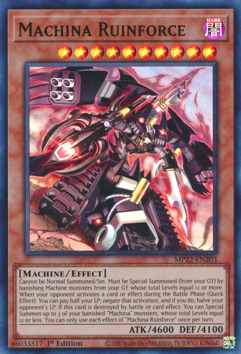 Machina Ruinforce (Super Rare) : MP22-EN203 - Yu-Gi-Oh! Single Card