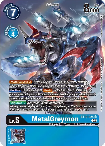 MetalGreymon (ALTERNATE ART) : BT10-024 XROS ENCOUNTER - Digimon Card Game Single Card