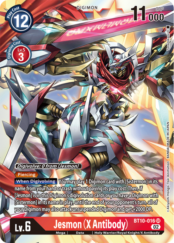 Jesmon (X Antibody) : BT10-016 XROS ENCOUNTER - Digimon Card Game Single Card