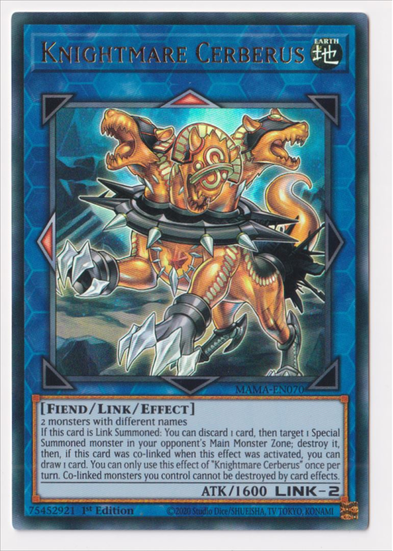 Knightmare Cerberus (Ultra Rare) : MAMA-EN070 - Yu-Gi-Oh! Single Card
