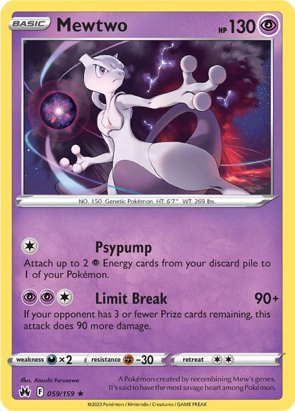 Mewtwo (REVERSE HOLO) : SWORD AND SHIELD - CROWN ZENITH 59/159 ...