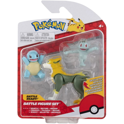 Pokemon Battle Figure Set Squritle, Boltund and Machop