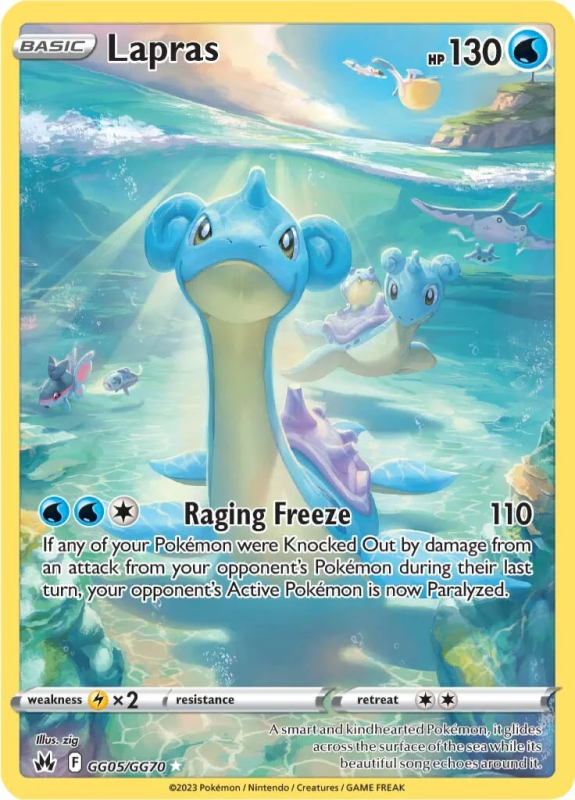 Lapras : SWORD AND SHIELD - CROWN ZENITH GG05/GG70 - Pokemon Single Card