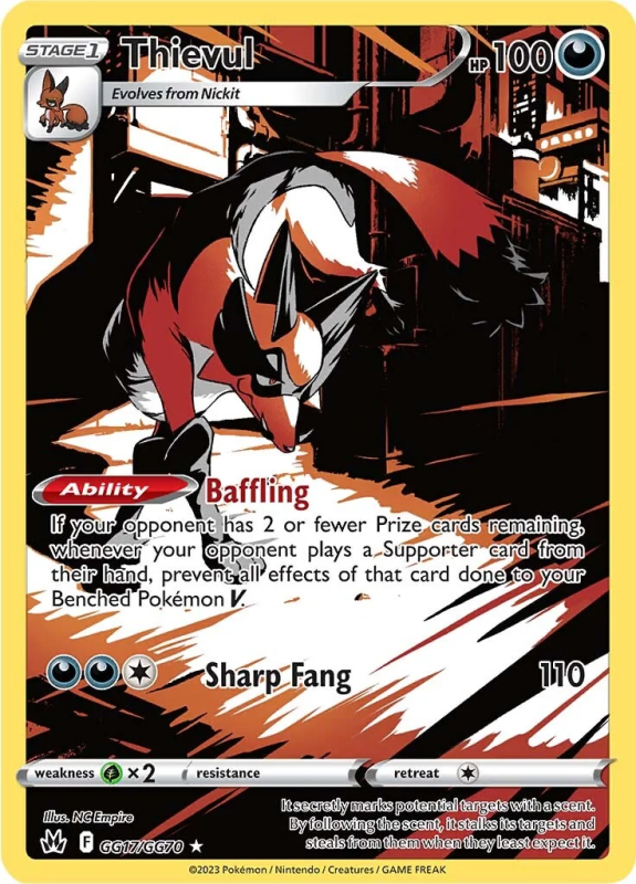 Thievul : SWORD AND SHIELD - CROWN ZENITH GG17/GG70 - Pokemon Single Card