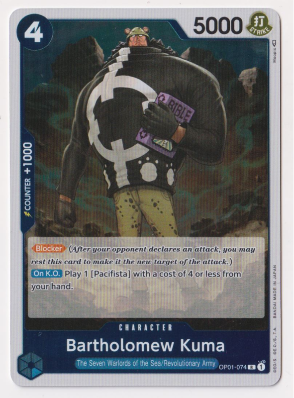 Bartholomew Kuma : OP01-074 ROMANCE DAWN - One Piece Single Card