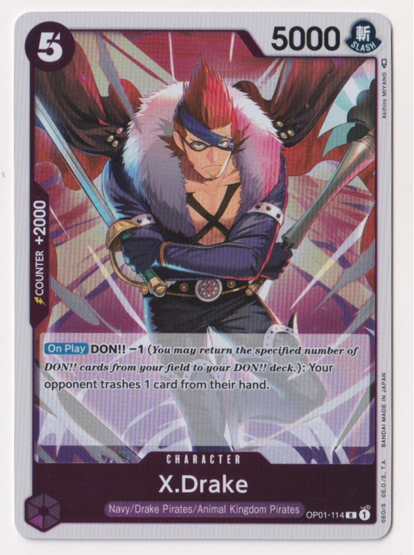 X.Drake : OP01-114 ROMANCE DAWN - One Piece Single Card